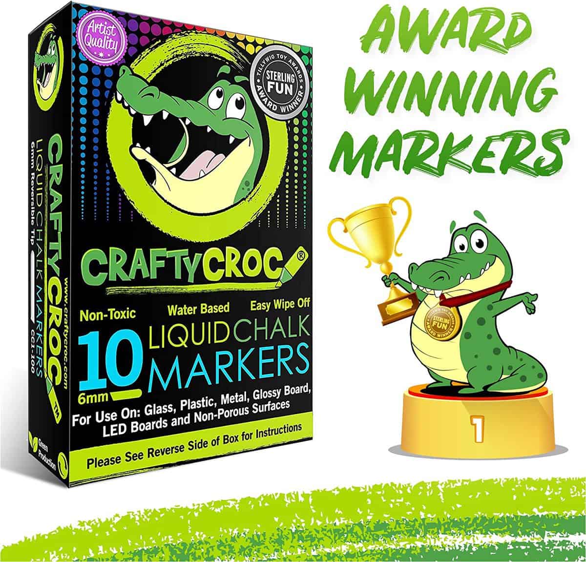 Chalk Markers - 10 Neon Colors - Crafty Croc