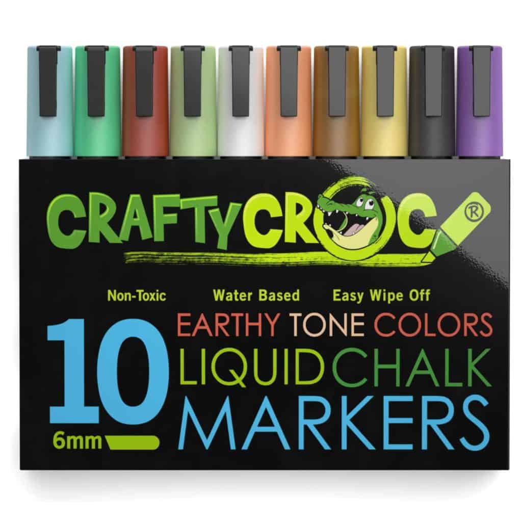 Chalk Markers - 10 Earth Tone Colors - Crafty Croc