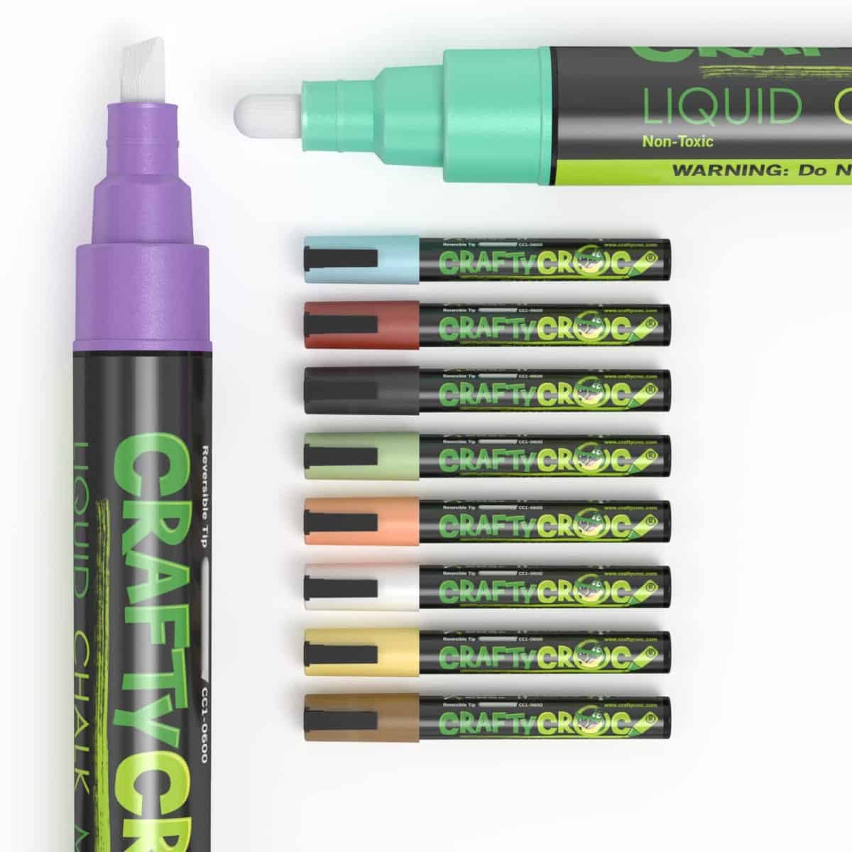 Chalk Markers - 10 Earth Tone Colors - Crafty Croc