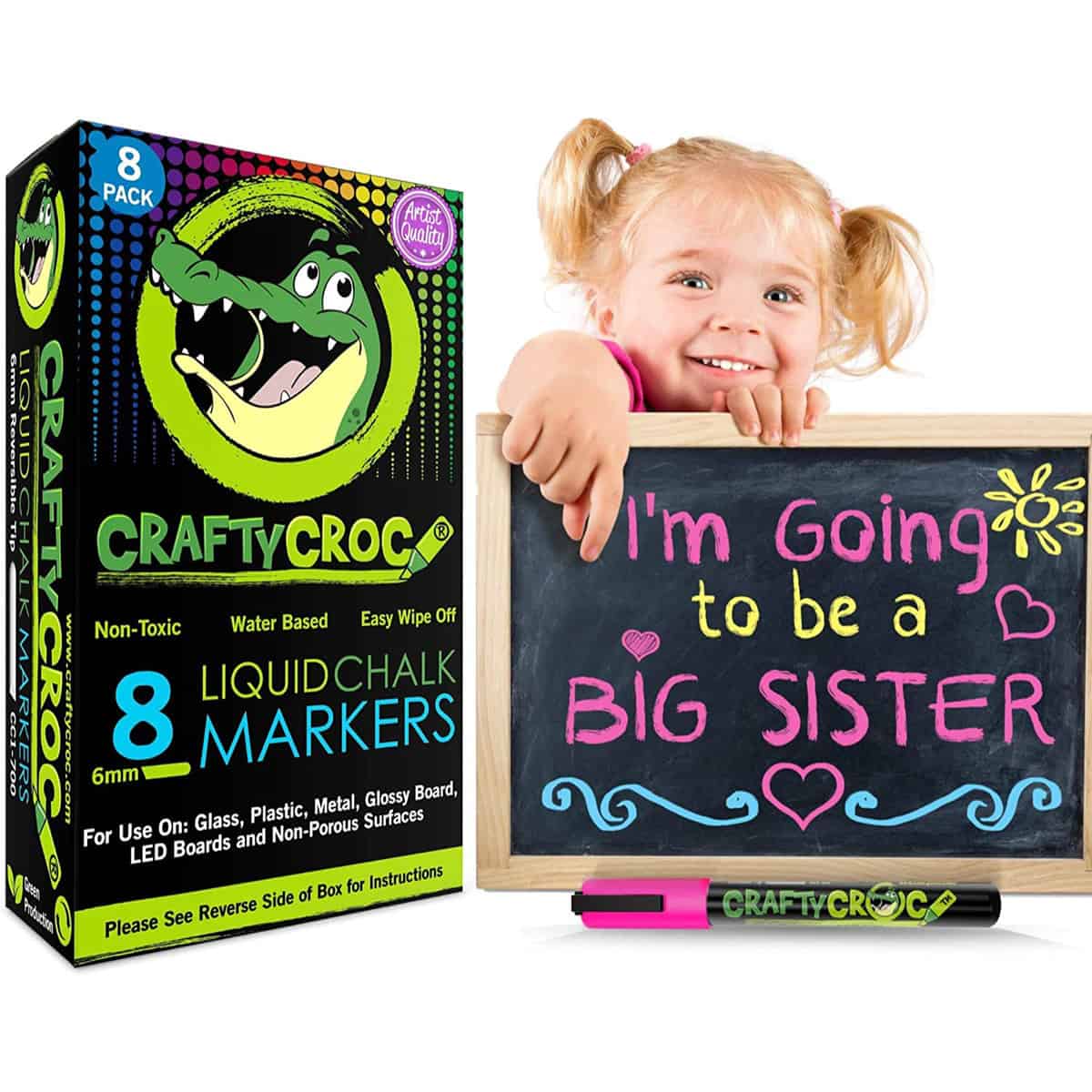 Chalk Markers - 8 Neon Colors (Value Pack) - Crafty Croc