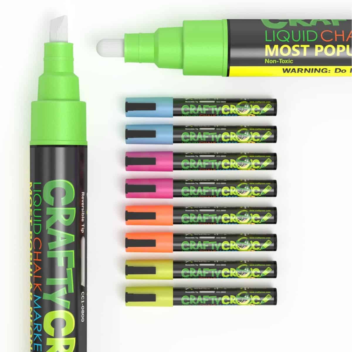 Chalk Markers - 10 Double Neon Multi-pack - Crafty Croc