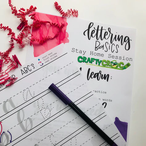 Lettering Session Printable Pack - Crafty Croc